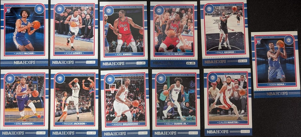 Philadelphia 76ers 2024 2025 Hoops Factory Sealed Team Set Featuring J ...