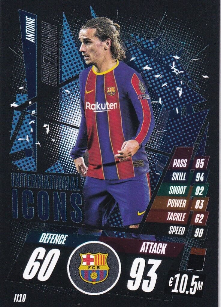 Antoine Griezmann 2020 2021 Topps Match Attax UEFA International Icons ...