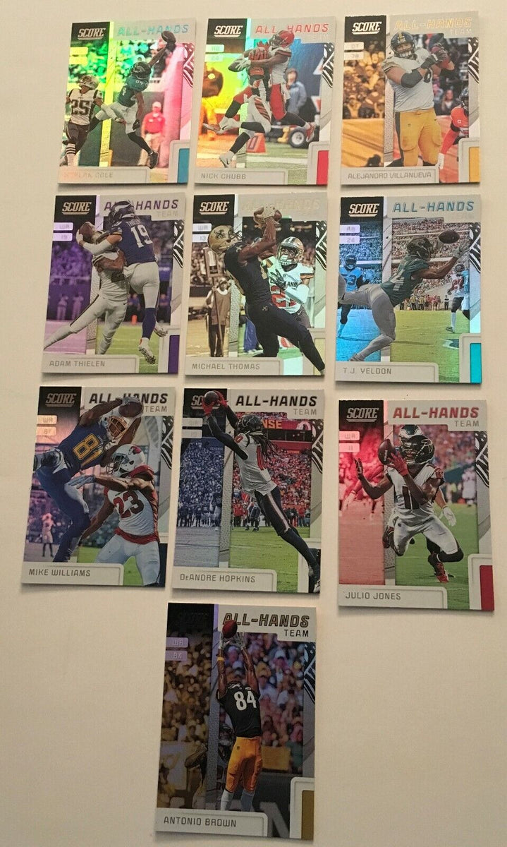 2019 Score Football All-Hands Team 10 Card Insert Set with Nick Chubb ...