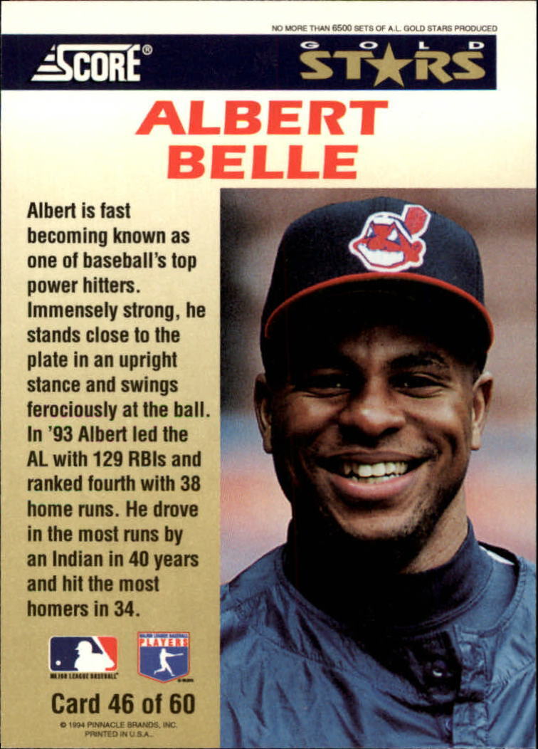 Albert Belle 1994 Score Gold Stars Series Mint Card #46 | The Strictly ...