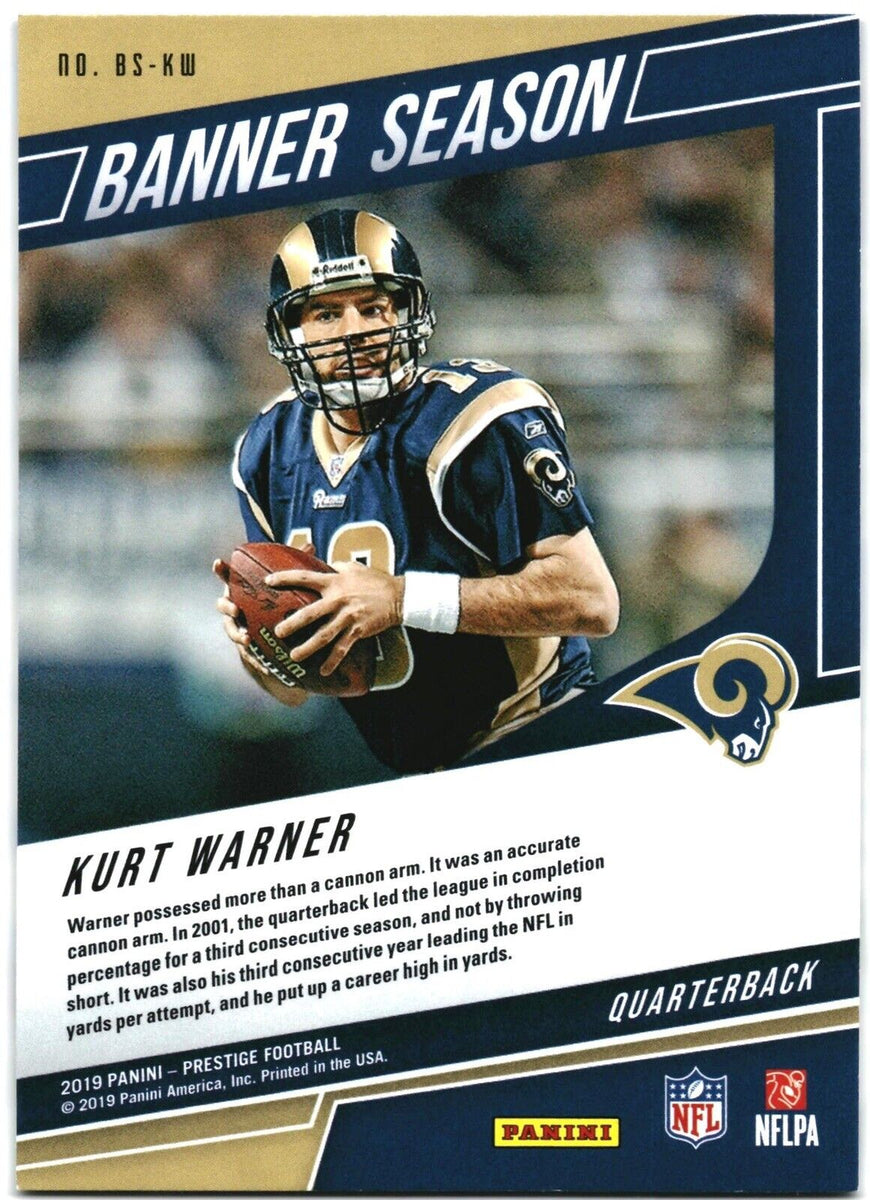 Kurt Warner 2019 Panini Prestige Banner Season Series Mint Card #BS-KW ...