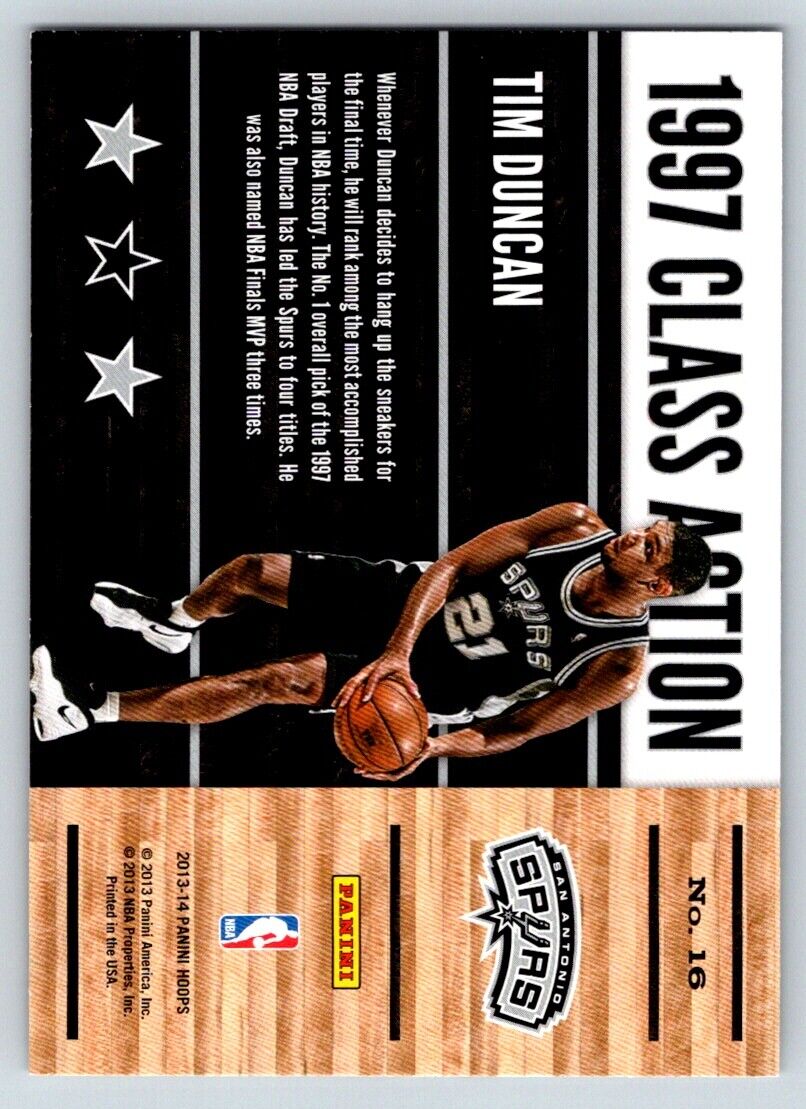 Tim Duncan 2013 2014 NBA Hoops Class Action Series Mint Card #16 | The ...