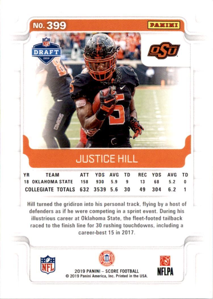 Justice Hill 2019 Score Scorecard Series Mint Rookie Card #399 | The ...