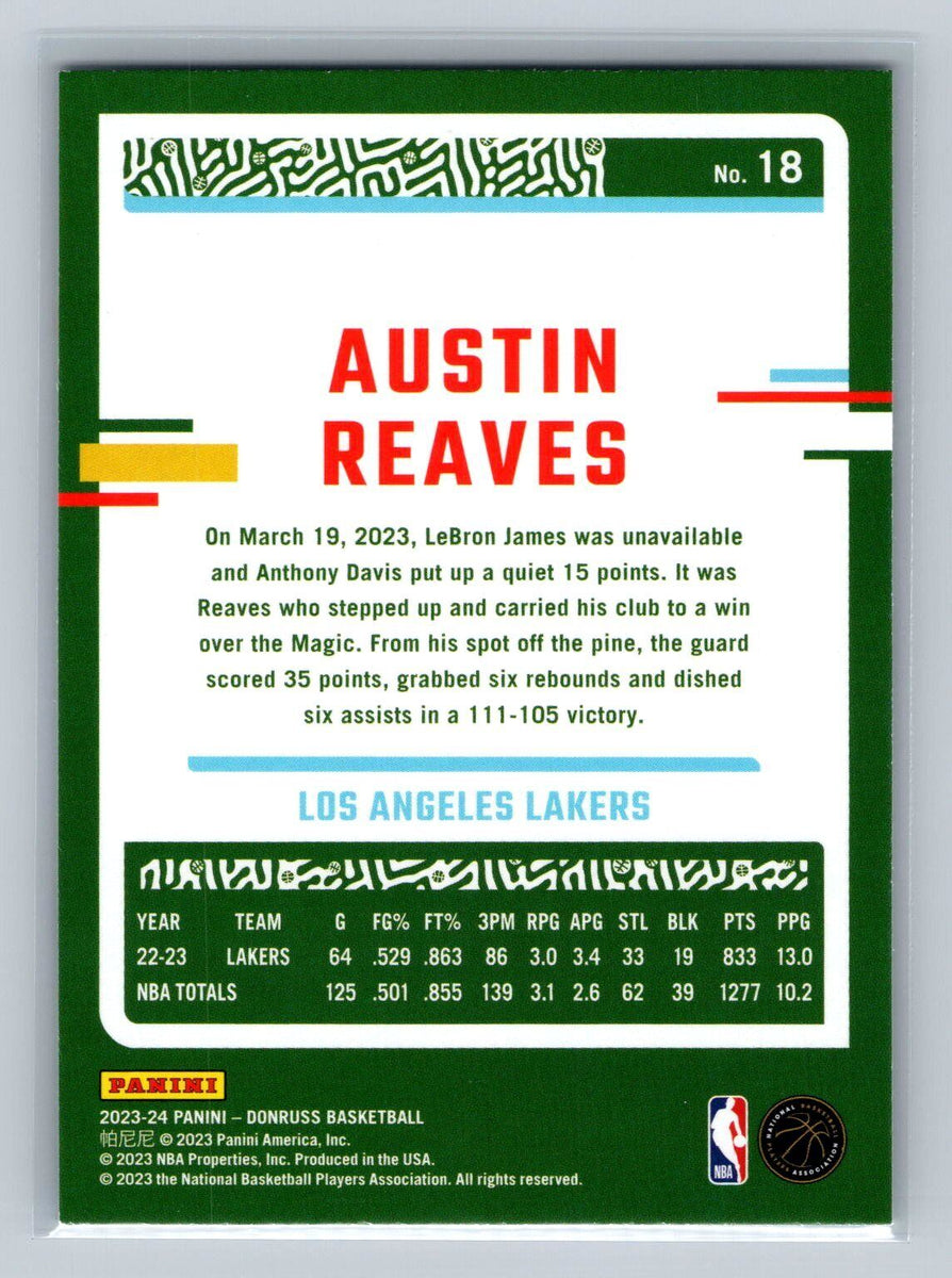 Austin Reaves 2023 2024 Panini Donruss Series Mint Card #18 | The ...