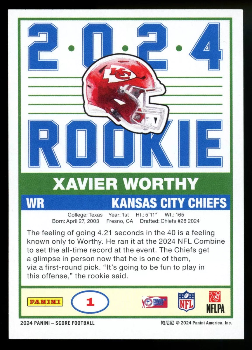 Xavier Worthy 2024 Panini Score 1989 Throwback Series Mint Rookie Card ...