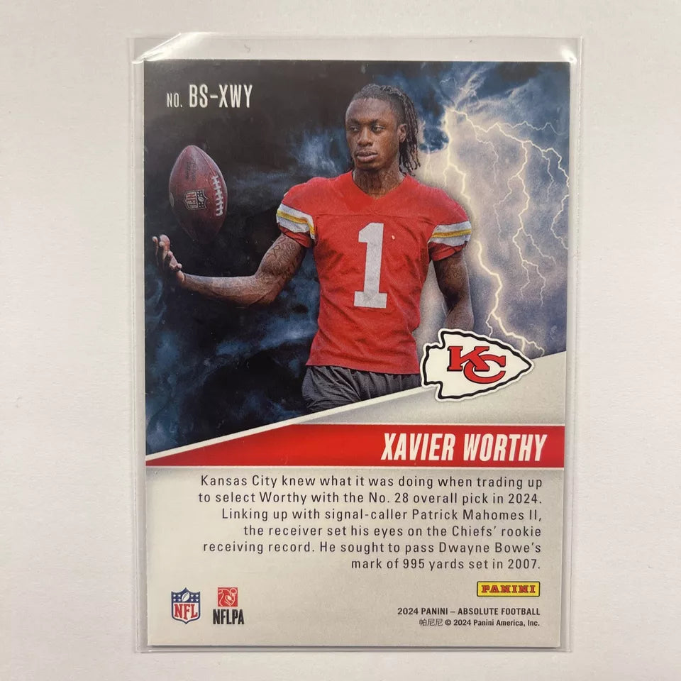 Xavier Worthy 2024 Panini Absolute By Storm Series Mint Rookie Card #B ...