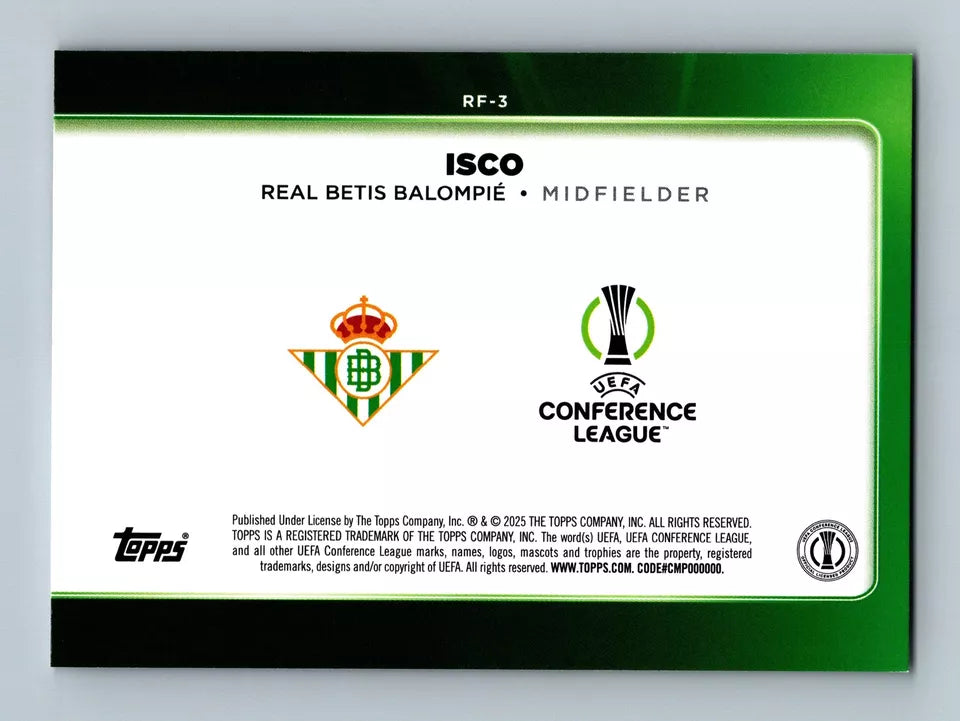 Isco 2025 Topps UEFA Trophy Chasers Series Mint Card #RF-3 | The ...
