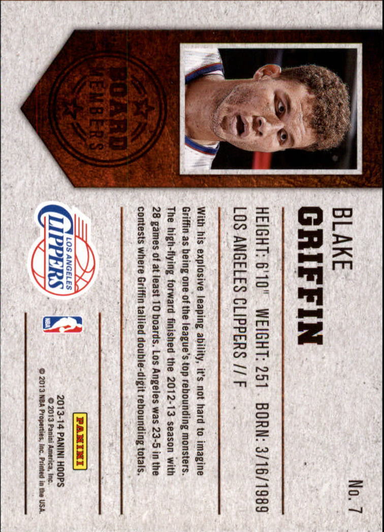 Blake Griffin 2013 2014 NBA Hoops Board Members Series Mint Card #7 ...